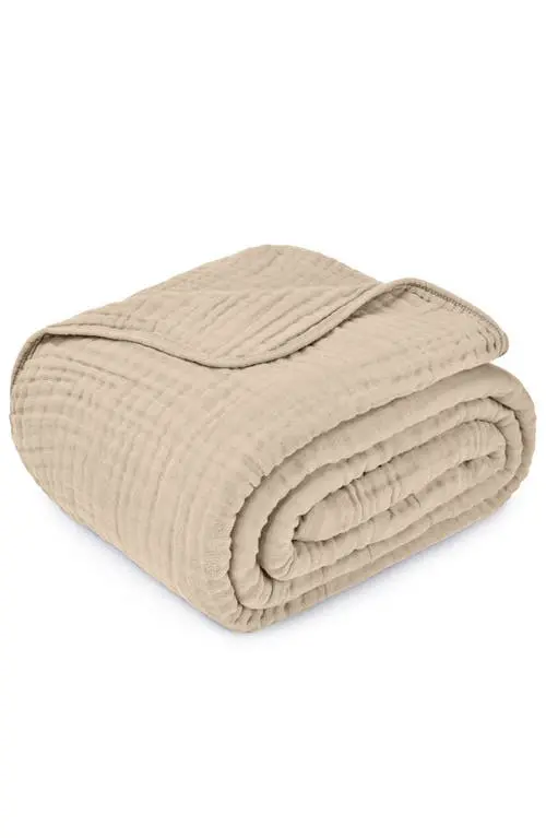 COMFY CUBS Adult Muslin Blanket - Sand