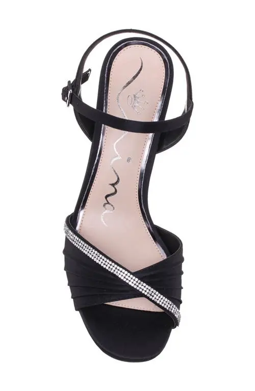 Nina Agnes Satin Sandal - Black