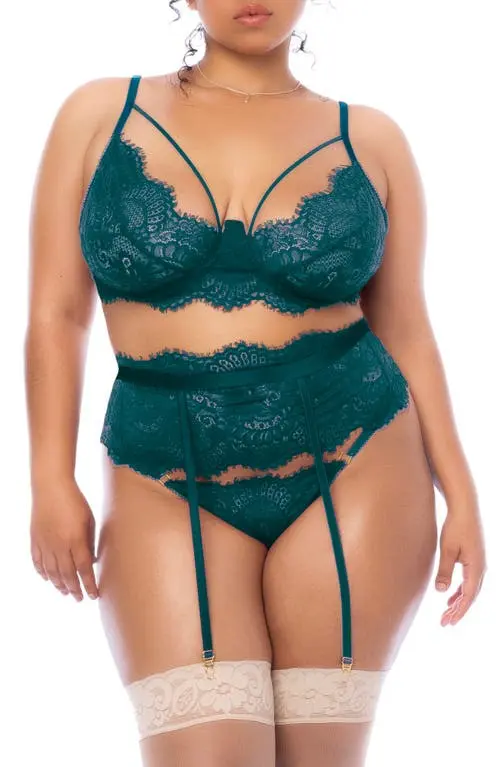 MAPALE Eyelash Lace Underwire Bra - Sea Green