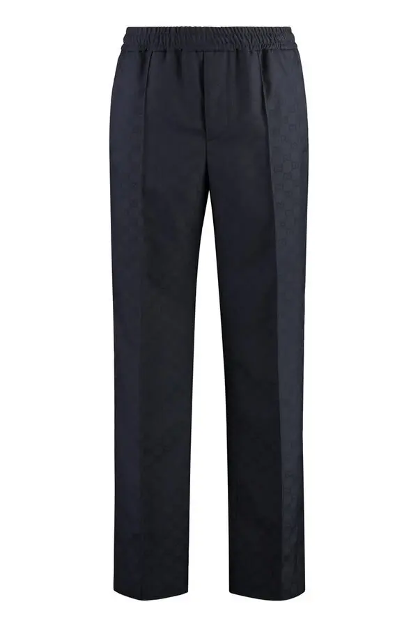 Gucci Jacquard Motif Trousers - Blue