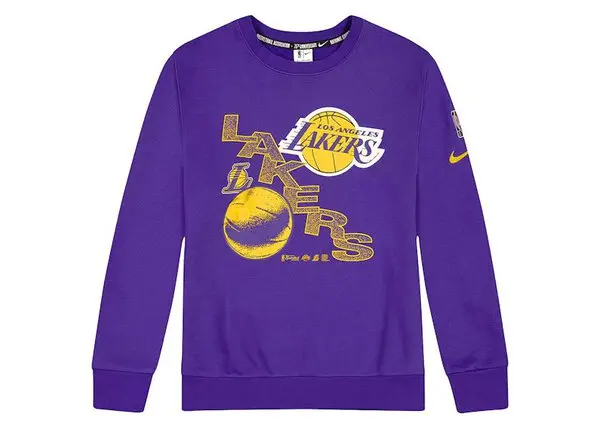 Nike Los Angeles Lakers City Edition Fleece Crewneck Sweatshirt - Purple