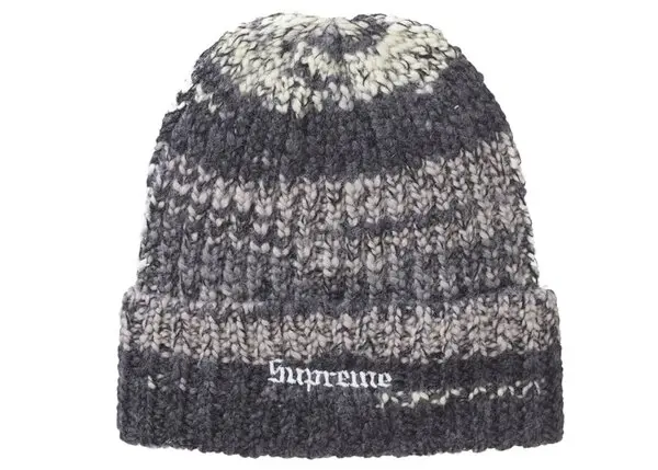 Supreme Space Dye Stripe Beanie - Black