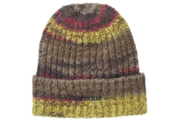 Supreme Space Dye Stripe Beanie - Brown