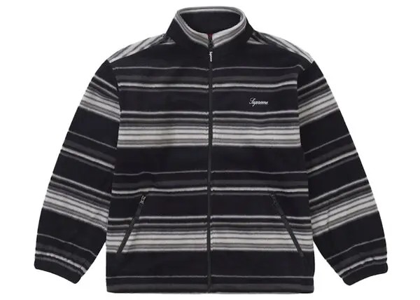 Supreme Stripe Zip Up Fleece Jacket