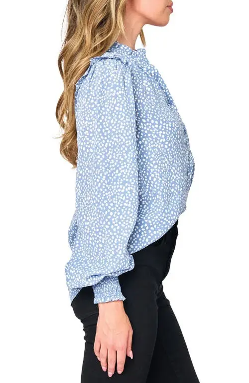 GIBSONLOOK Dot Print Woven Blouse