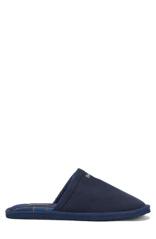 Barbour Everitt Sueded Mule Slipper - Navy