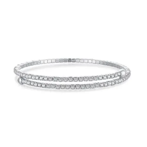 DONATELLO GIAN Wrap Around Tennis Bracelet - Silver
