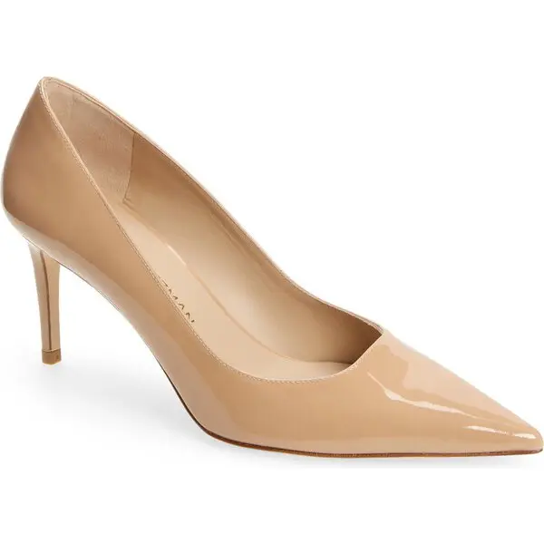 STUART WEITZMAN Power 75 Pointed Toe Pump - Adobe Patent