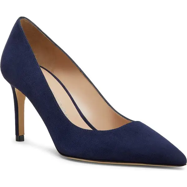 STUART WEITZMAN Power 75 Pointed Toe Pump - Nice Blue