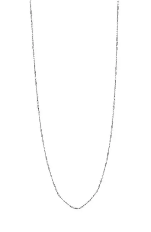 Bony Levy 14k Gold Bar Station Chain Necklace - 14k White Gold