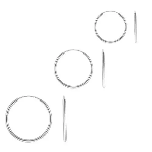 DONATELLO GIAN Sterling Hoop Earrings Set - Silver