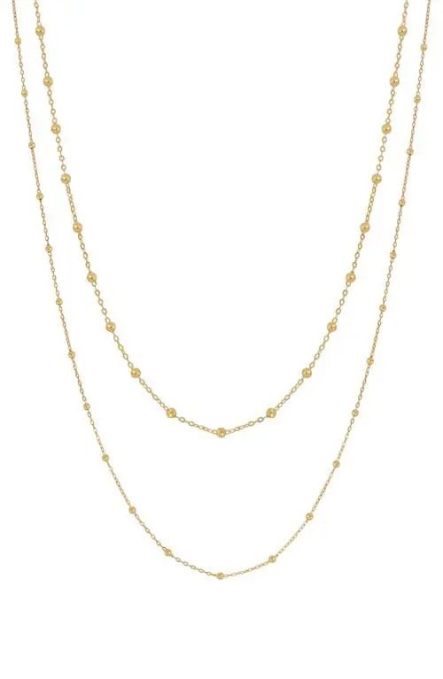 Bony Levy 14k Gold Bead Station Layered Chain Necklace - 14ky