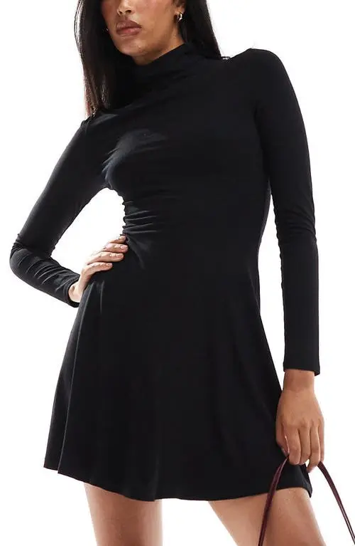 Miss Selfridge Turtleneck Long Sleeve Minidress In Black - 29% Off |  Editorialist