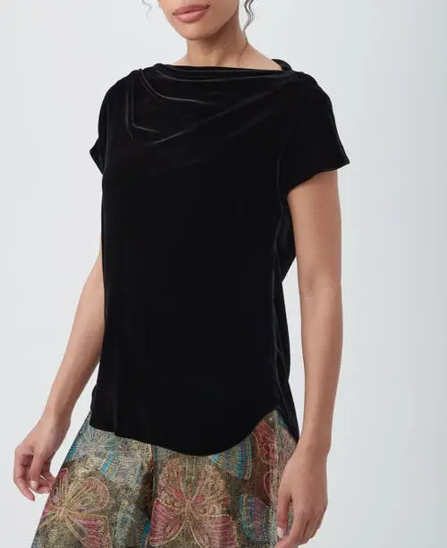 Trina Turk Sintha Velvet Top - Black
