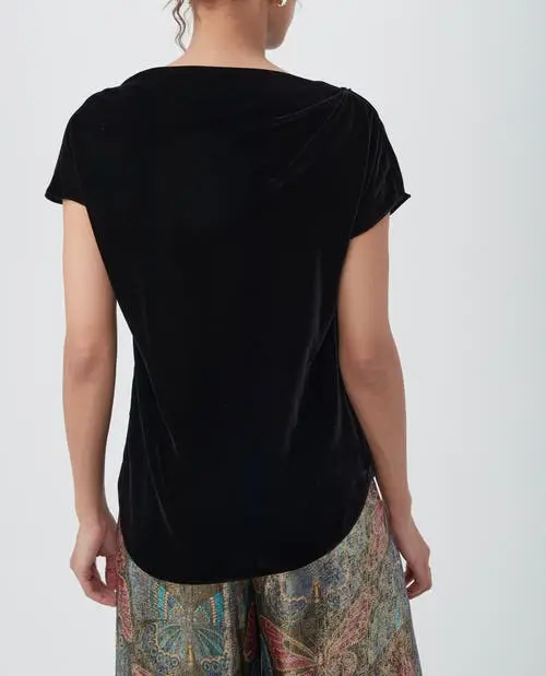 Trina Turk Sintha Velvet Top - Black