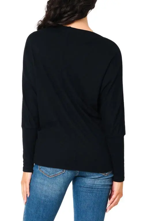 GIBSONLOOK Slouchy Boatneck Top - Black