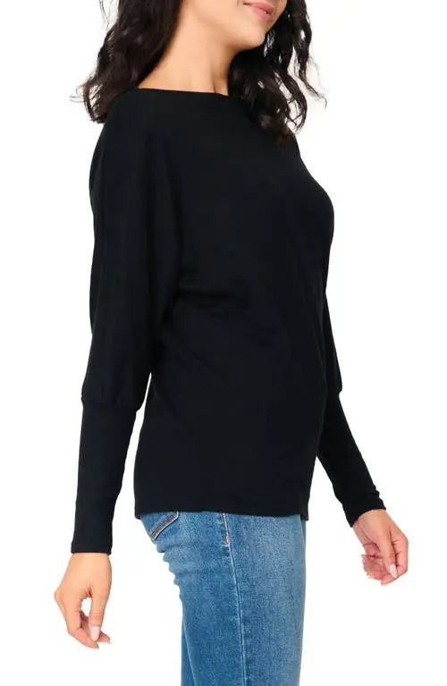 GIBSONLOOK Slouchy Boatneck Top - Black
