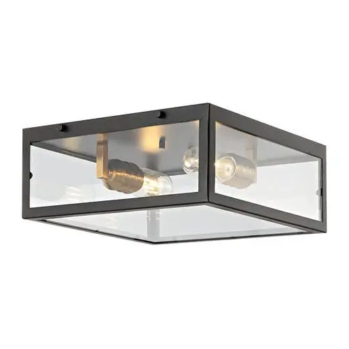 JONATHAN Y Grayson 2-light Bohemian Farmhouse Iron/glass Led Flush Mount - Oil Rubbed Bronze