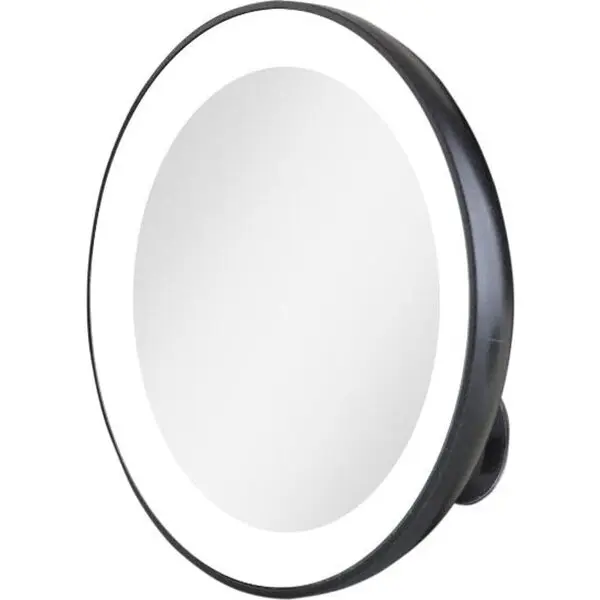 ZADRO Lighted Compact Mirror With 15x Magnification & Suction Cup - Black