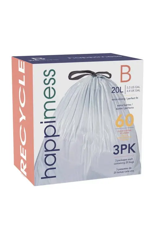 HAPPIMESS 8-gallon Drawstring Trash Can Liner - Unscented - Clear