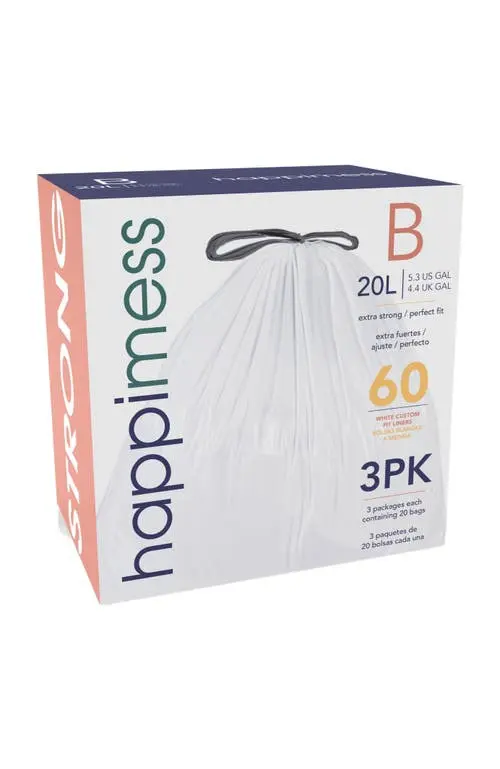 HAPPIMESS 8-gallon Drawstring Trash Can Liner - Unscented - White