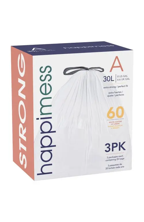 HAPPIMESS 8-gallon Drawstring Trash Can Liner - White: 8gal