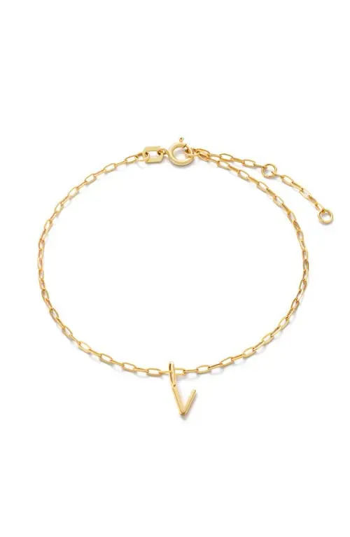 ANA LUISA Gold Charm Letter Bracelet - V