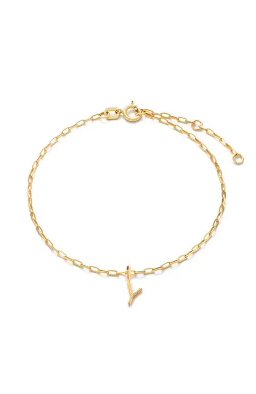 ANA LUISA Gold Charm Letter Bracelet - Y