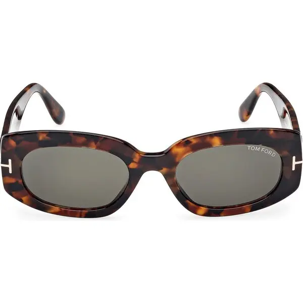 TOM FORD Cielle Oval Sunglasses - Dark Havana Eco /t Logo