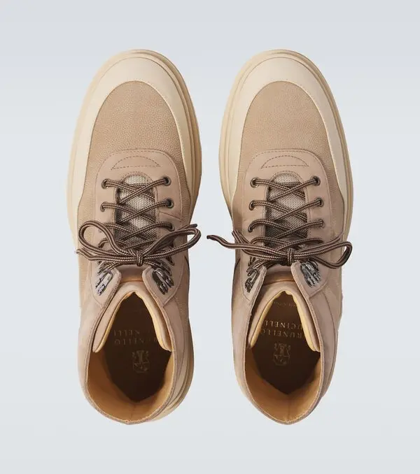 Brunello Cucinelli Leather Lace-up Boots