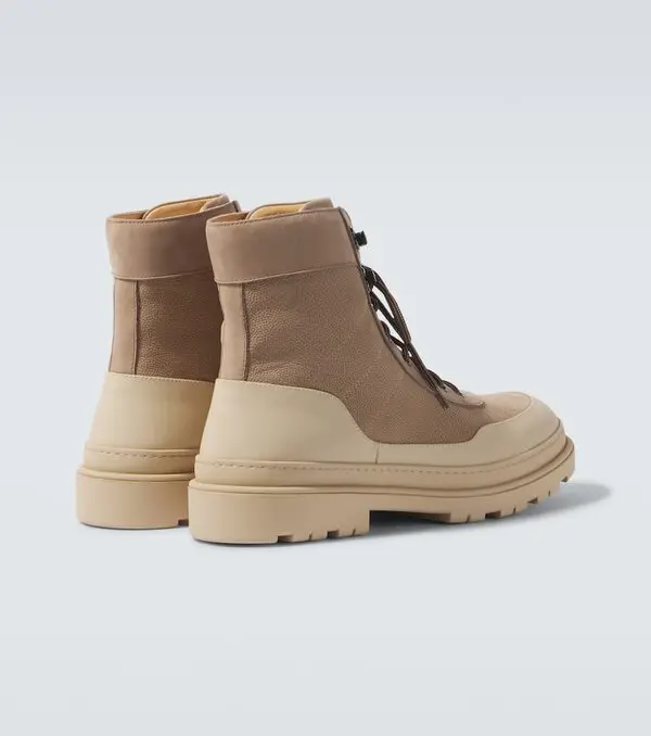 Brunello Cucinelli Leather Lace-up Boots