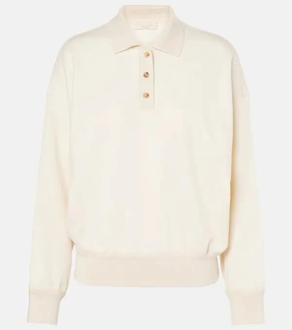 Loro Piana Cocooning Cashmere Polo Sweater - White