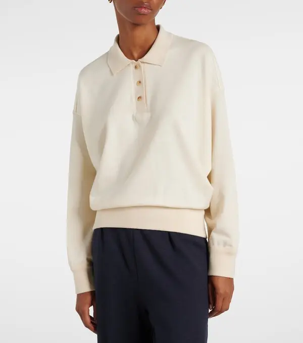Loro Piana Cocooning Cashmere Polo Sweater - White