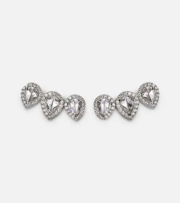 KAMYEN Kanika 18kt White Gold Diamond Earrings - Silver