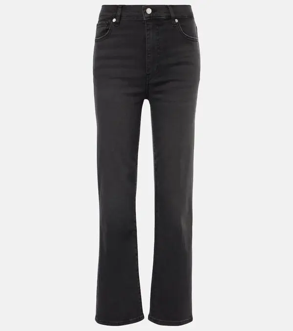 FRAME Le Sleek High-rise Straight Jeans - Black