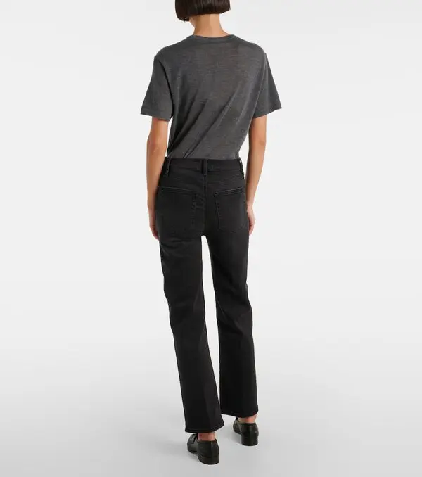 FRAME Le Sleek High-rise Straight Jeans - Black