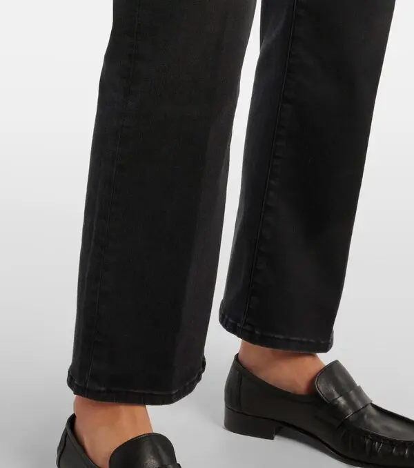 FRAME Le Sleek High-rise Straight Jeans - Black