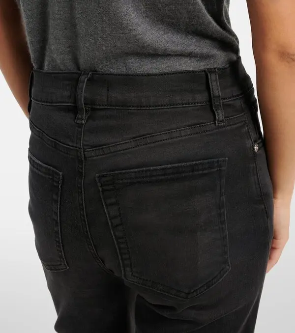 FRAME Le Sleek High-rise Straight Jeans - Black