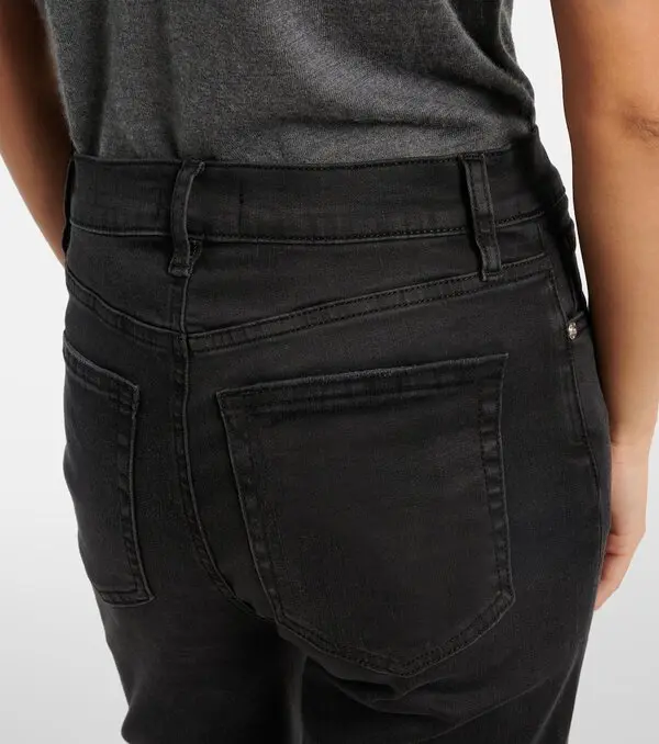 FRAME Le Sleek High-rise Straight Jeans - Black
