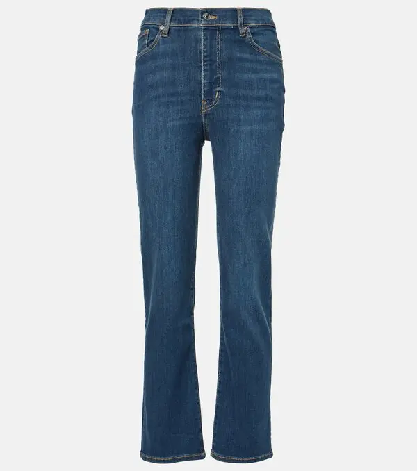 FRAME Le Sleek High-rise Straight Jeans - Blue