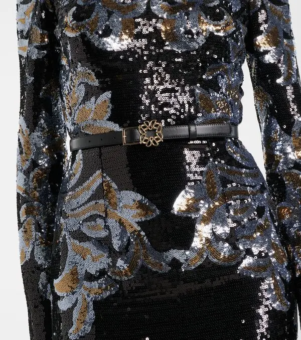 Elie Saab Printed Sequined Gown