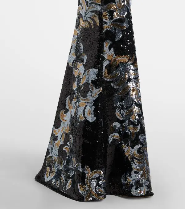 Elie Saab Printed Sequined Gown