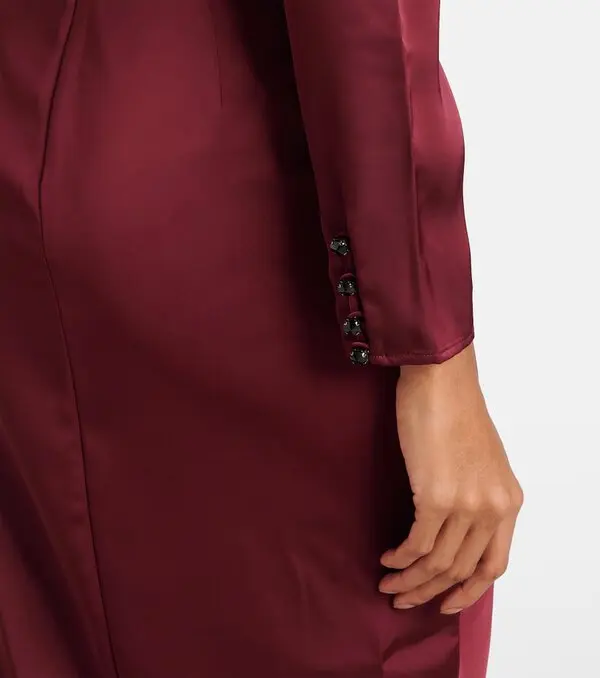 blue dress for baby girl Self-Portrait - Burgundy Taffeta Midi Dress
