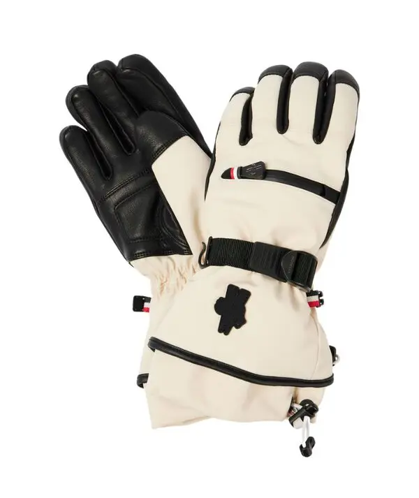 Moncler Leather-trimmed Gloves