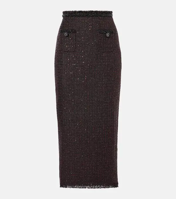 SELF-PORTRAIT Tweed Maxi Skirt