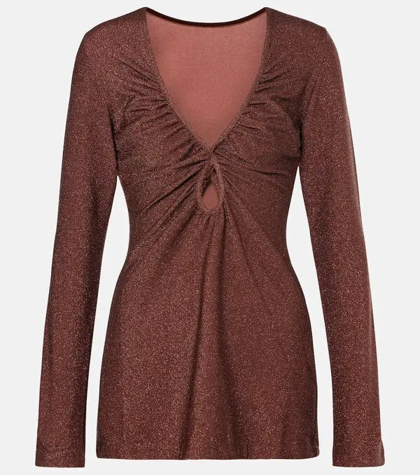 Johanna Ortiz Lamé Cutout Top - Metallic
