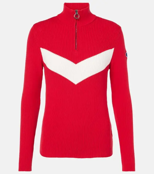 Fusalp Andromede Ribbed-knit Half-zip Sweater - Red