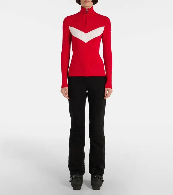 Fusalp Andromede Ribbed-knit Half-zip Sweater - Red