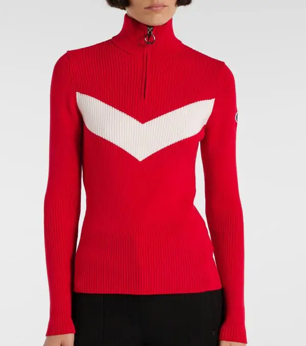 Fusalp Andromede Ribbed-knit Half-zip Sweater - Red