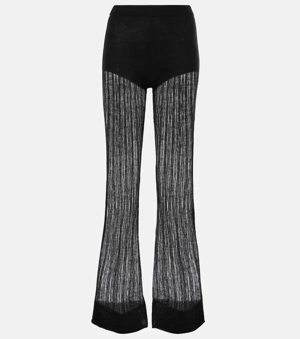 DIDU Knitted Wool Flared Pants